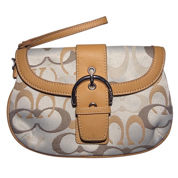 Coach | Bags | Vintage Coach Signature Canvas Soho Style Buckle ...